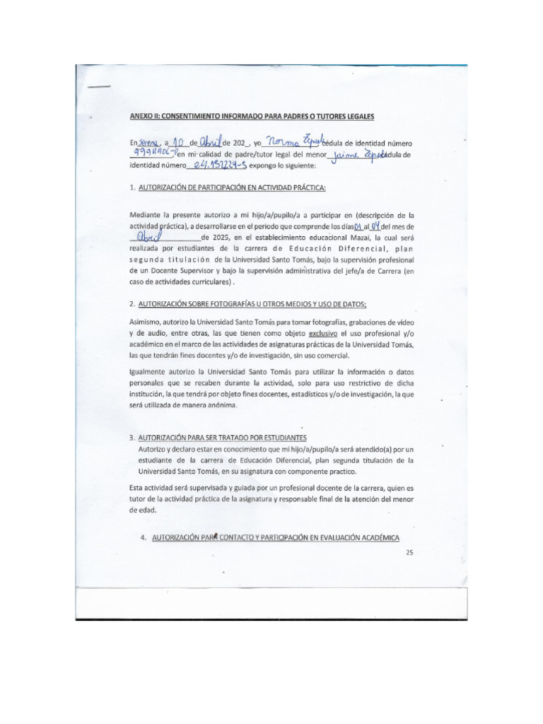 Autorizaciones y Conocimiento Informado | PDF