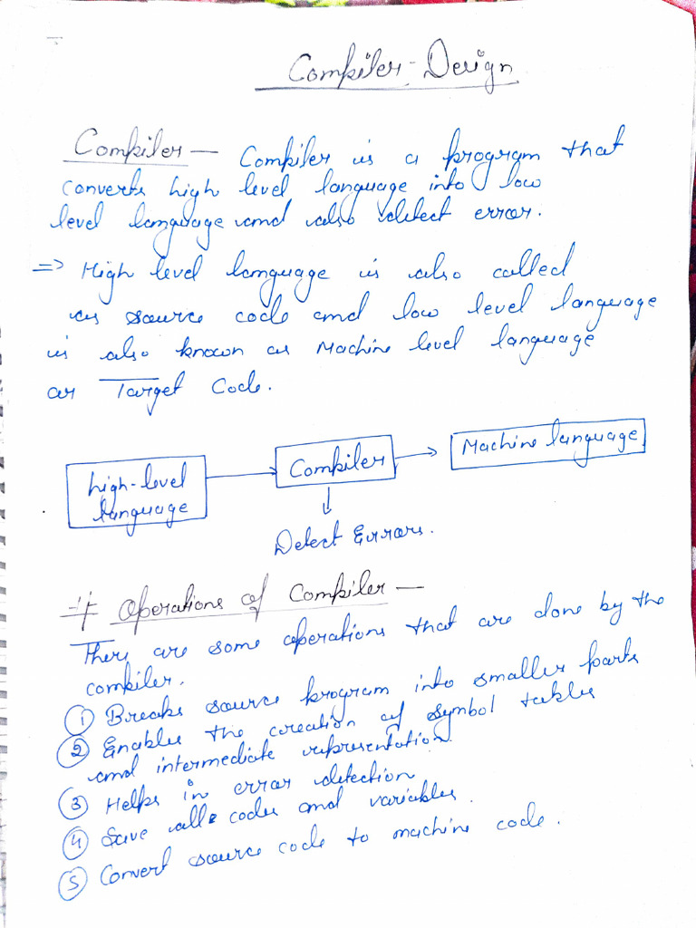 Compiler - Design Unit 1 | PDF