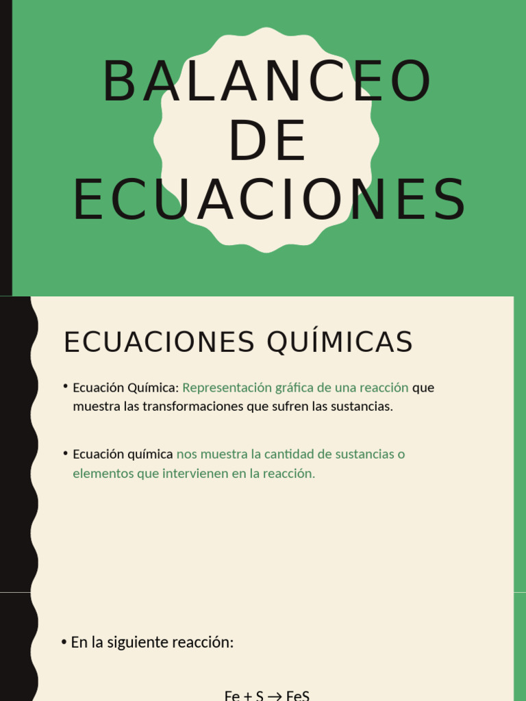 Balance de Ecuaciones | PDF | Redox | Compuestos químicos