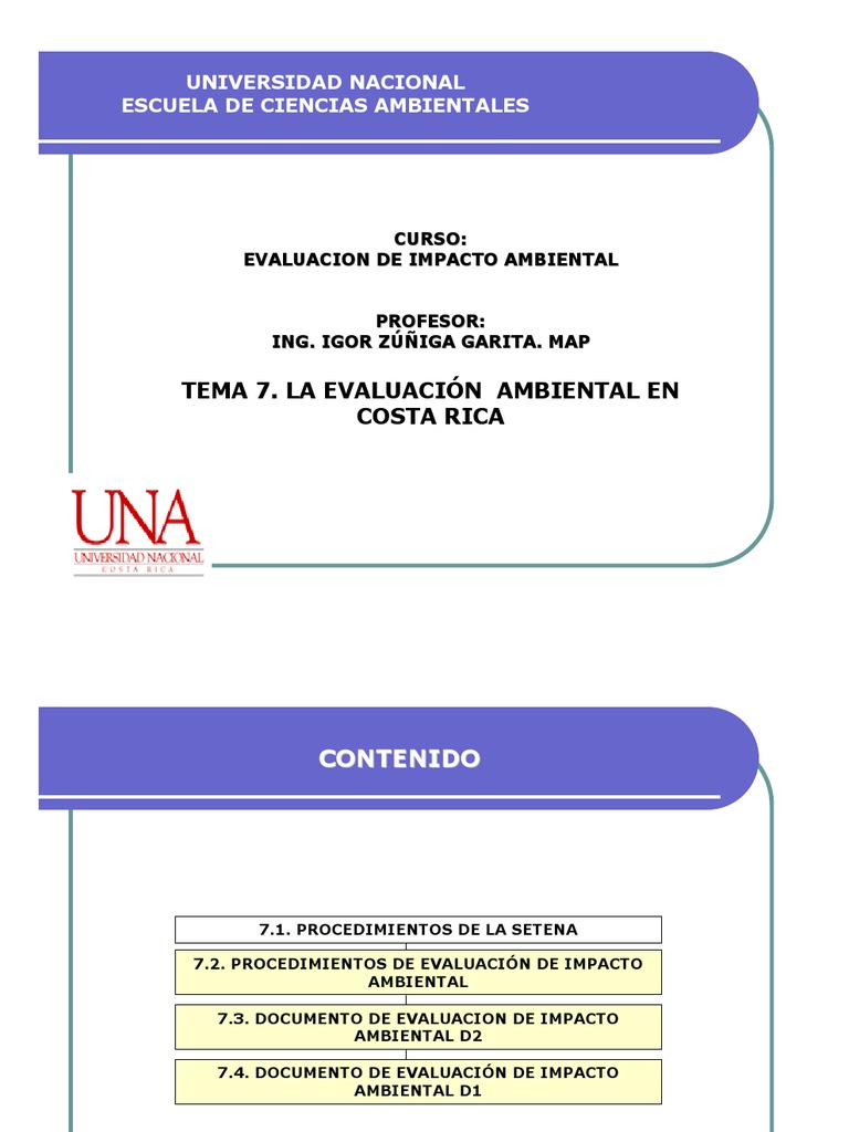 Tema 7 - Eia en Costa Rica | PDF | Evaluación de impacto ambiental