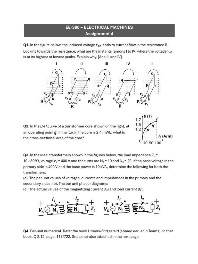Assignment 4 | PDF | Transformer | Electrical Impedance