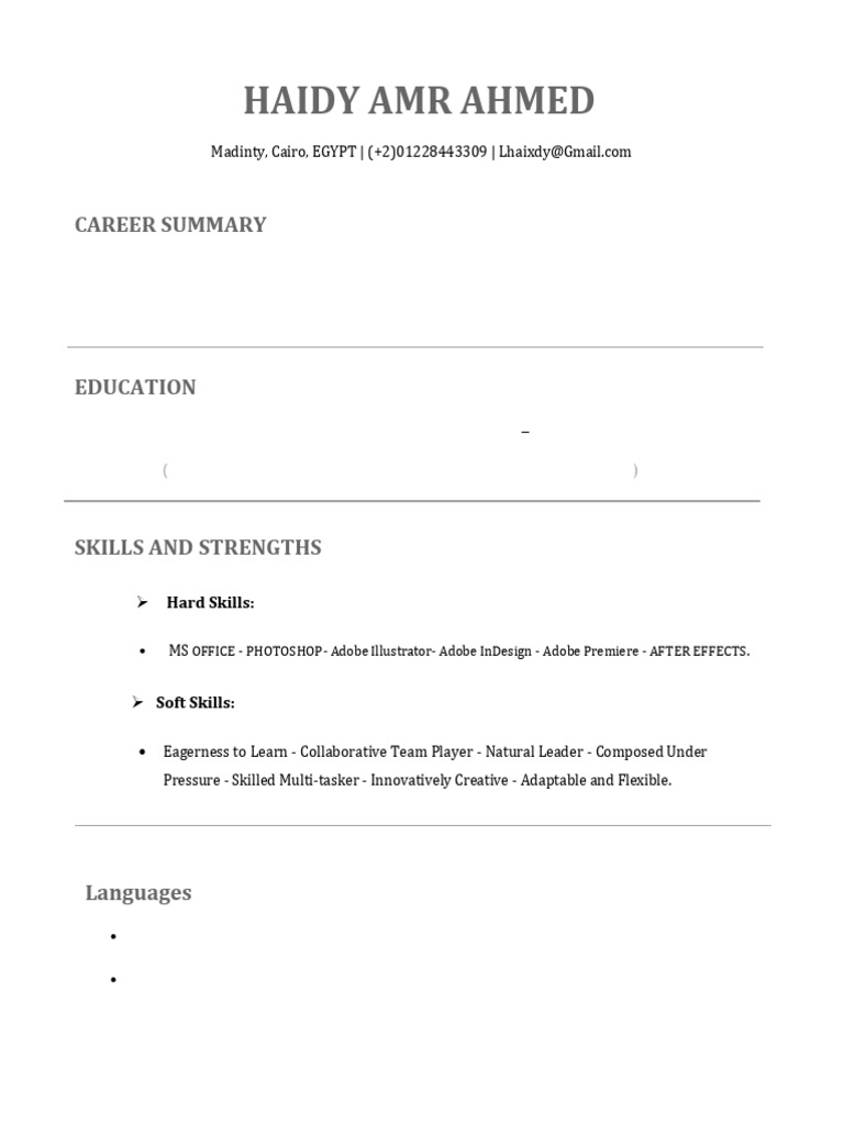Haidy CV (6-12) | PDF