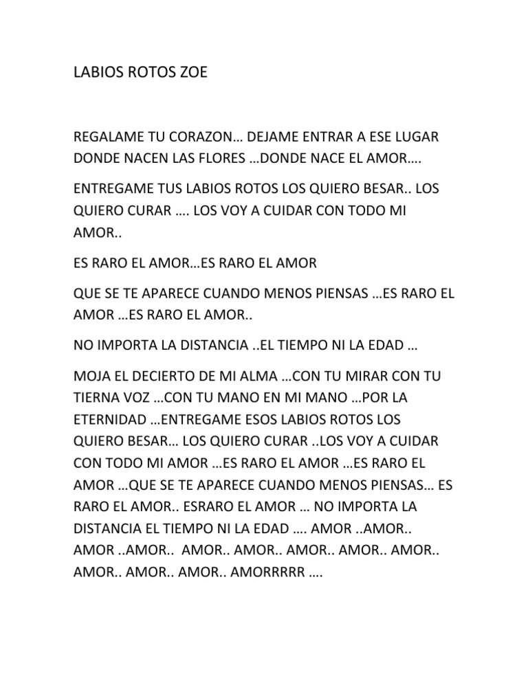 Labios Rotos Zoe | PDF