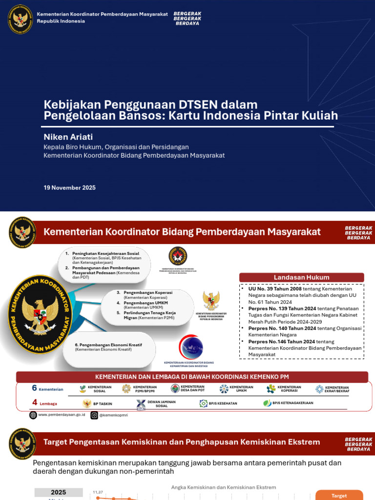 Kebijakan DTSEN untuk Pengelolaan Bansos | PDF