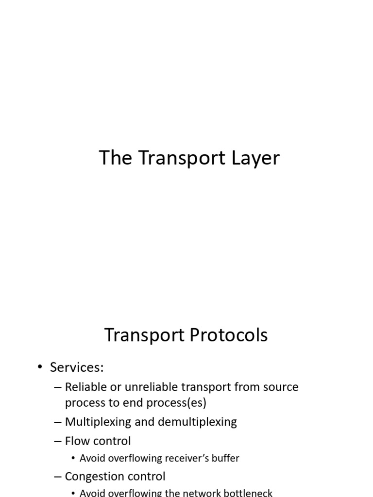 Unit IV Transport Layer Congestion Flow Control | PDF | Transmission Control Protocol | Port ...