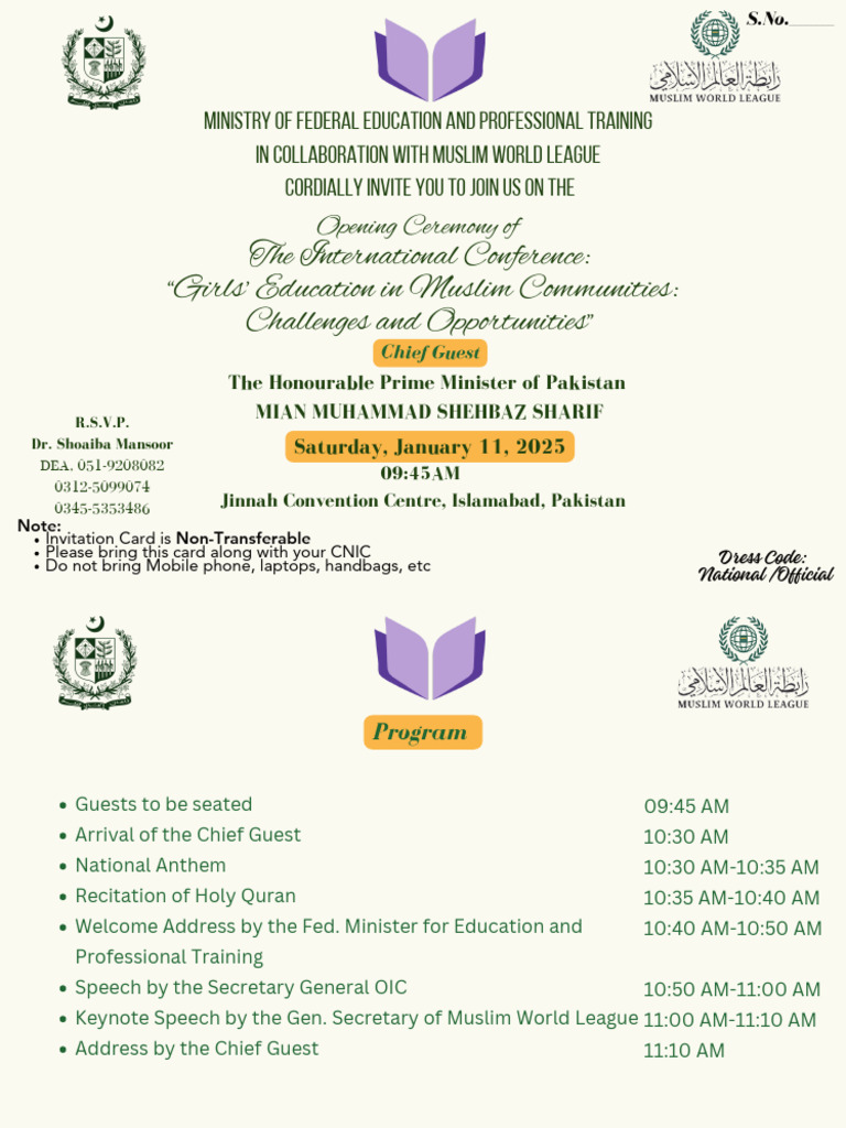 Girls' Education Conference Invitation | PDF