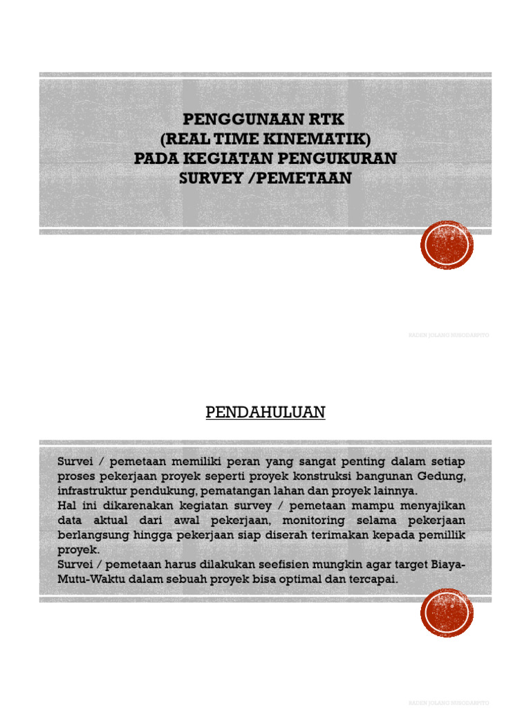 Penggunaan RTK untuk Survey Pemetaan | PDF