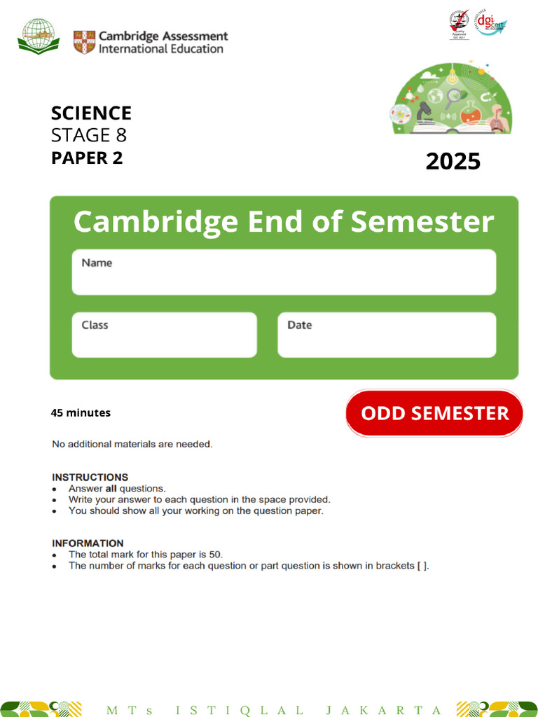 8 - SCIENCE - Paper 2 - End of Semster - Odd Semester | PDF | Blood ...