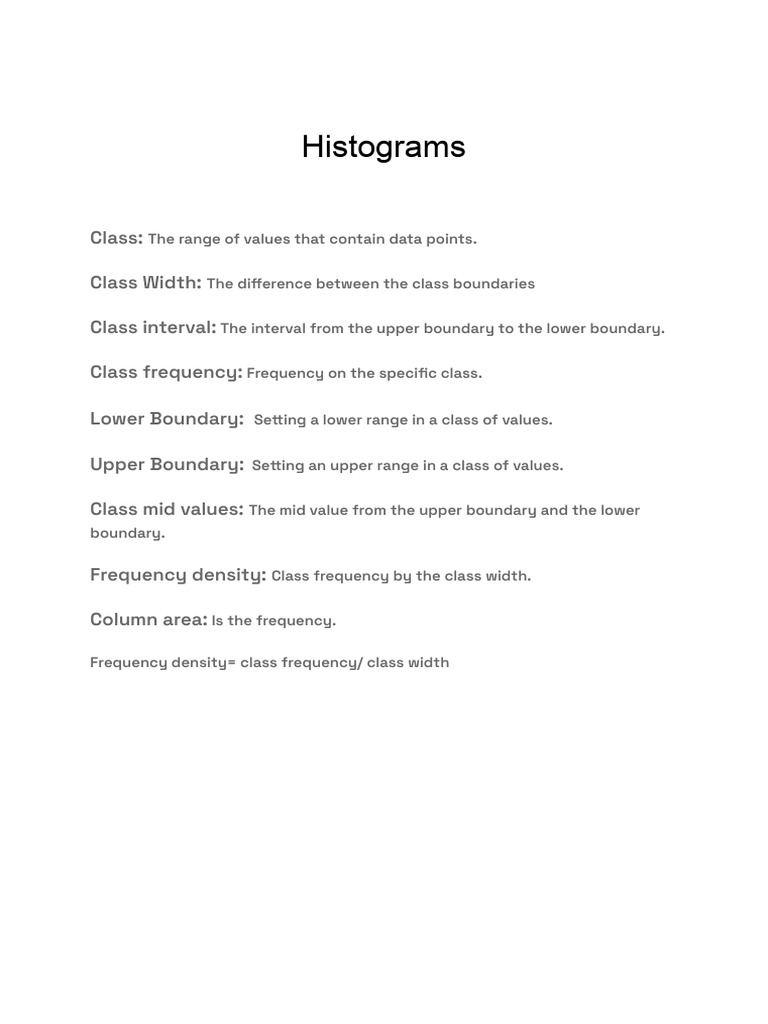 Understanding Histograms and Class Data | PDF