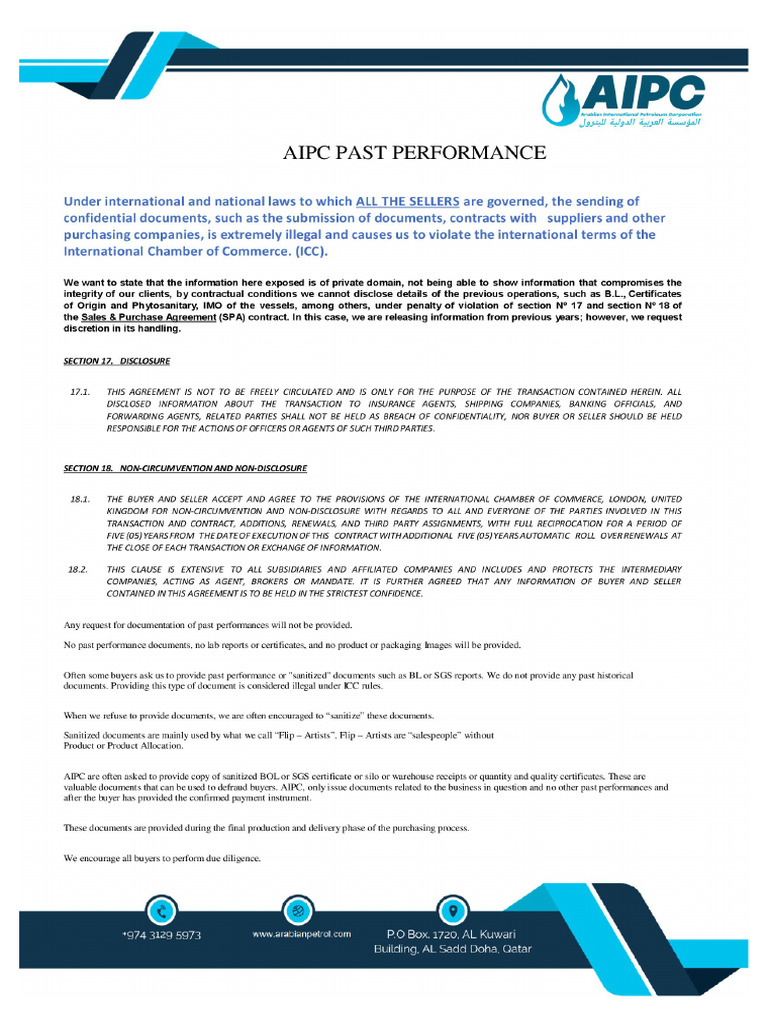 Aipc Past Performance | PDF