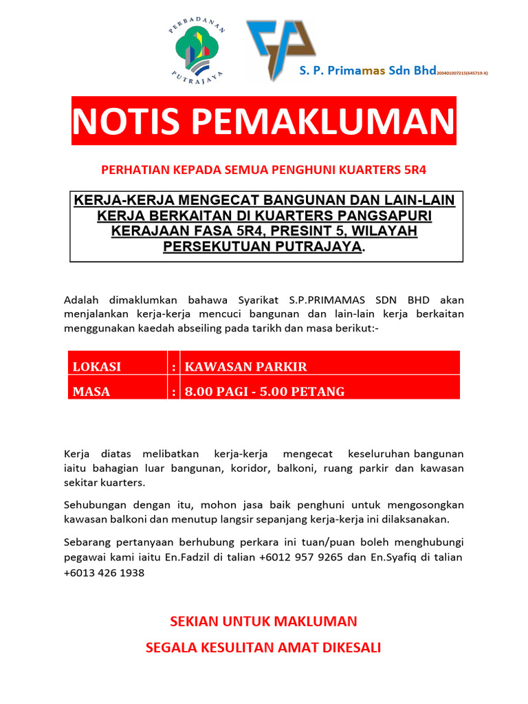 Notis Pemakluman Kawasan Parkir | PDF