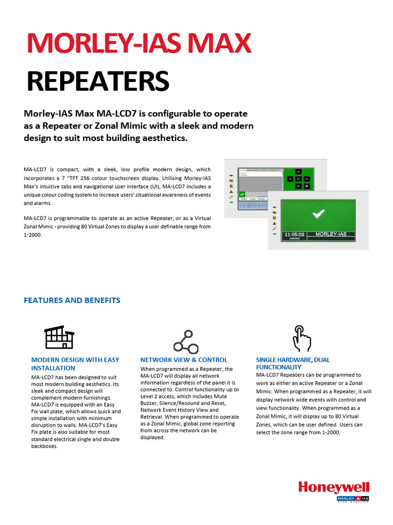 Morley-IAS Max MA-LCD7 Repeater Guide | PDF | Usb | Touchscreen