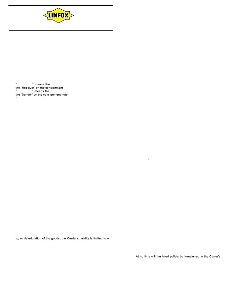 Carriage Conditions for Consignments | PDF | Legal Liability | Justice