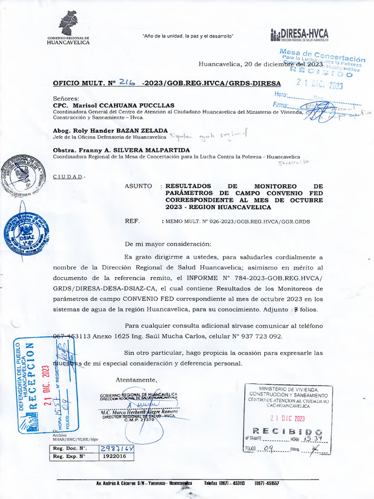 Diresa 2024 Resultados B | PDF | Agua | Agua potable