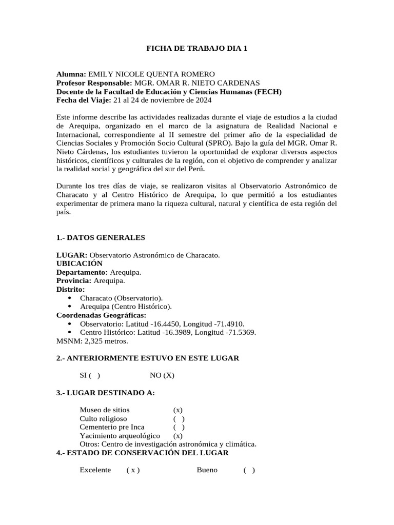 Ficha de Trabajo Dia 1 | PDF