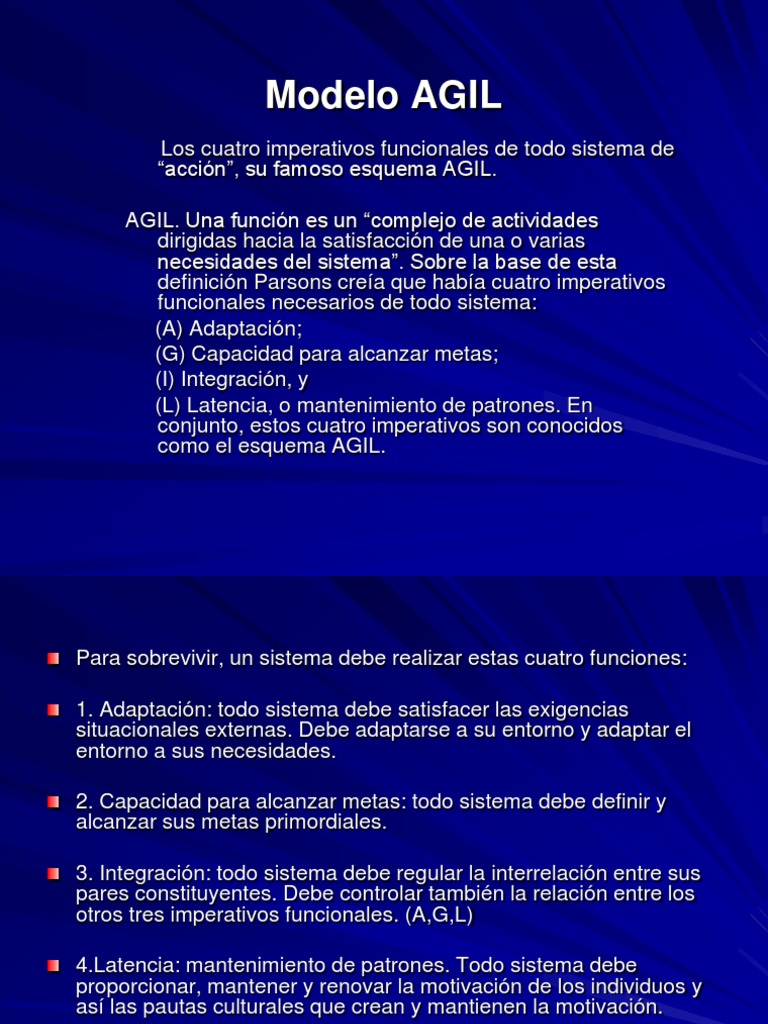 Modelo AGIL | PDF | Sociedad | Adaptación