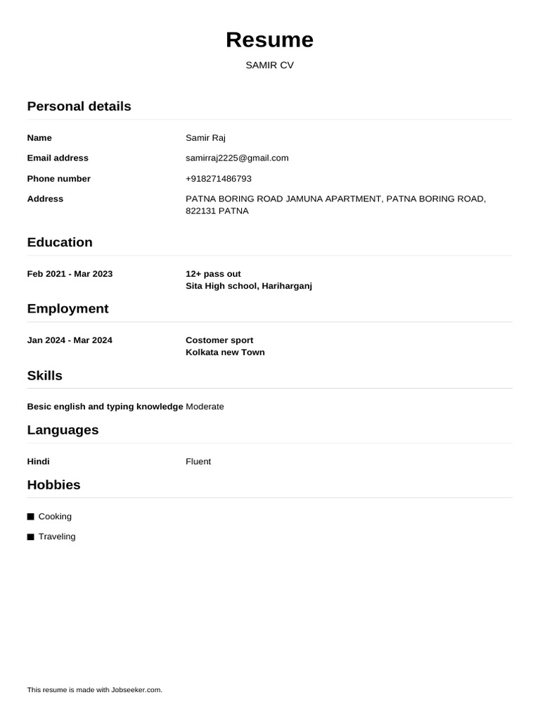 Resume Samir Raj 06 - 20 - 2025 11 - 34 - 48 AM | PDF
