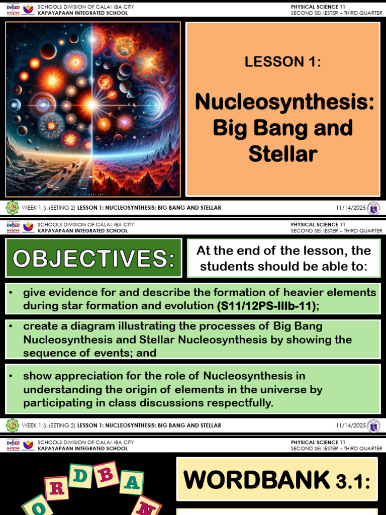 Lesson 1 Nucleosynthesis | PDF | Stars | Universe