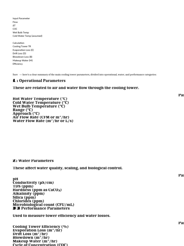 Cooling Tower Calculation | PDF | Water | Physical Chemistry