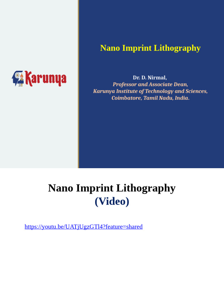 Nano Imprint Lithography | PDF | Semiconductor Devices | Materials Science