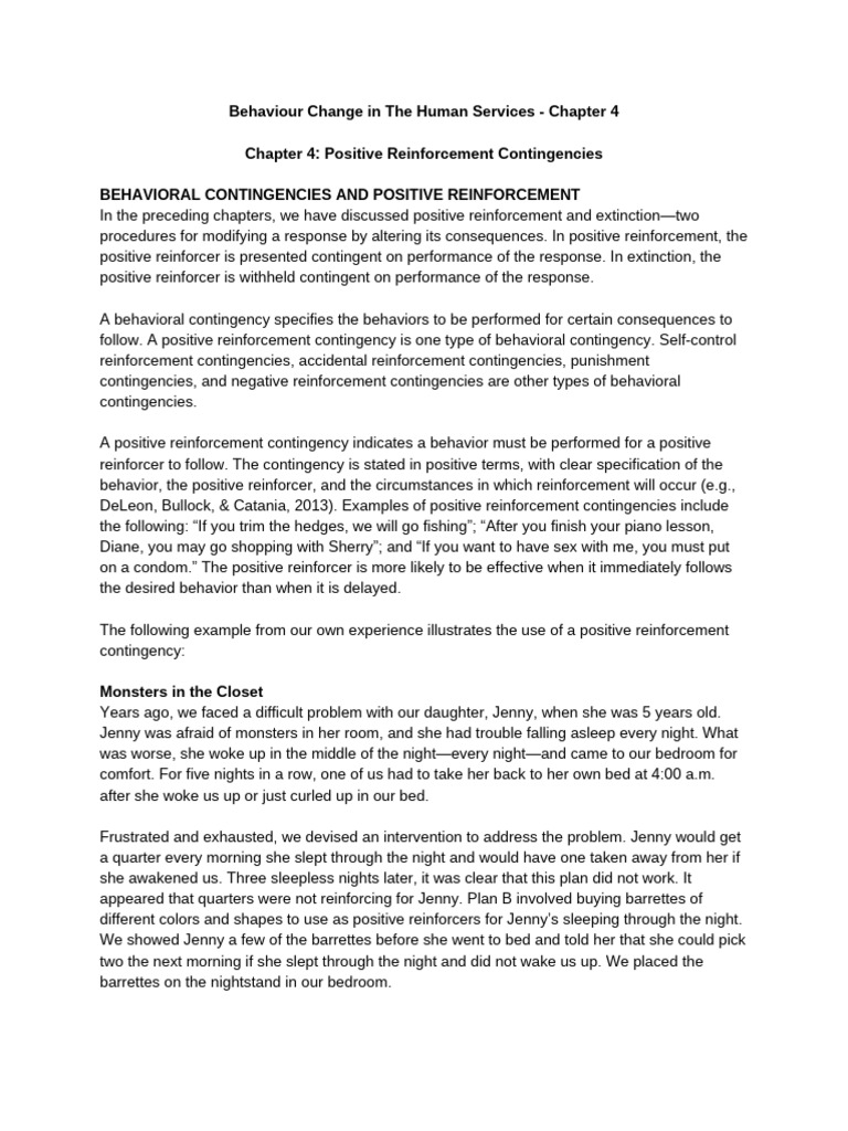 Positive Reinforcement Strategies in Behavior Change | PDF ...