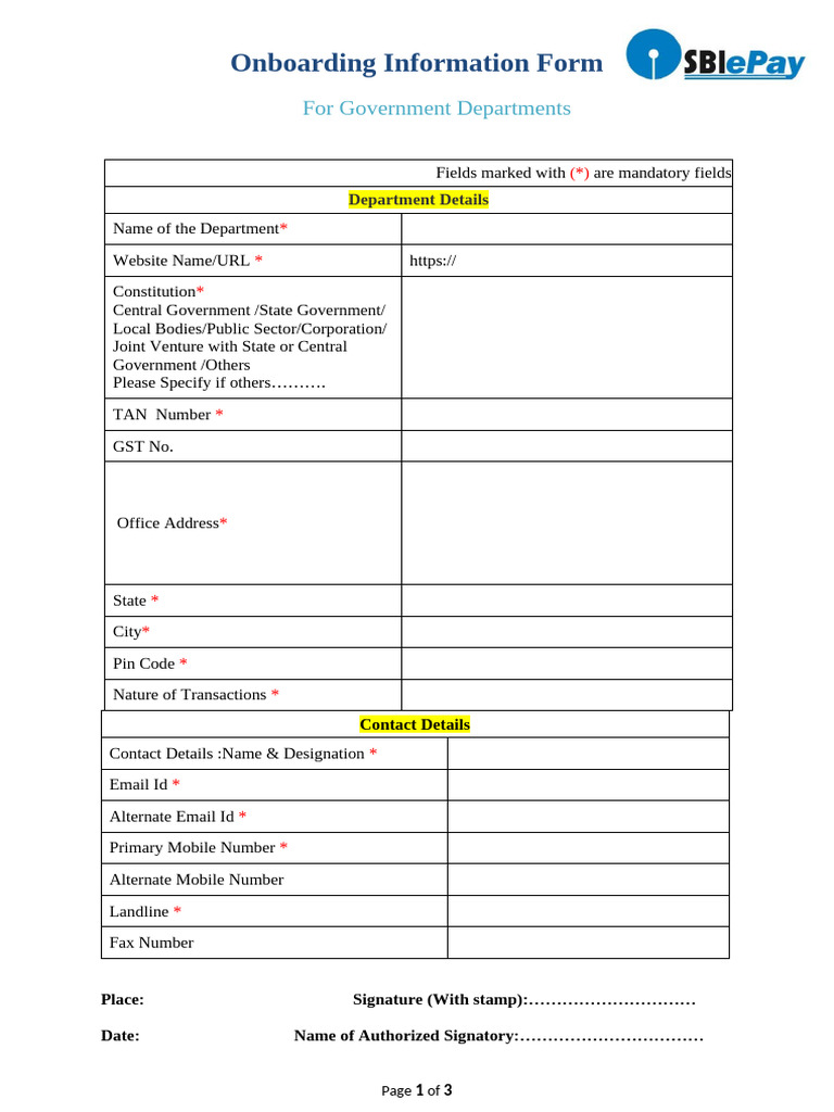 New Onboarding Information Form | PDF | Retail Financial Services ...