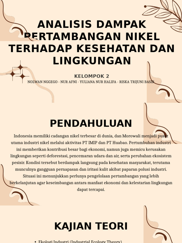 Analisis Dampak Pertambangan Nikel Terhadap Kesehatan Dan Lingkungan | PDF