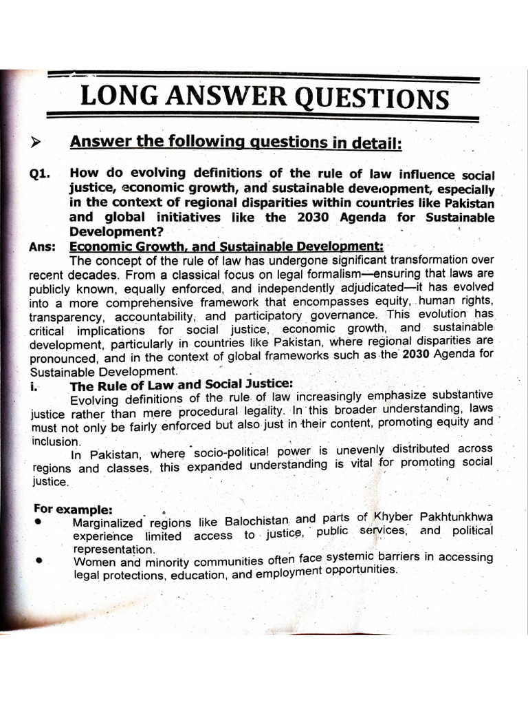 Long Question Answers of Unit 4 (G-10) | PDF