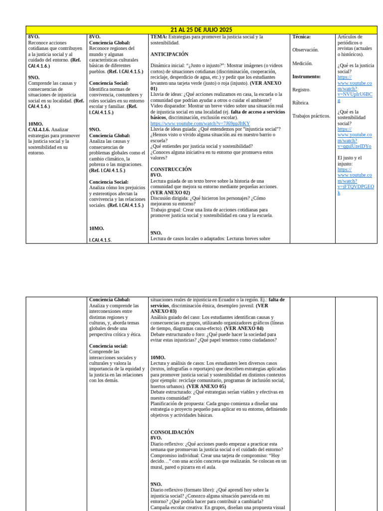21 AL 25 DE JULIO 2025 | PDF | Justicia social | Justicia