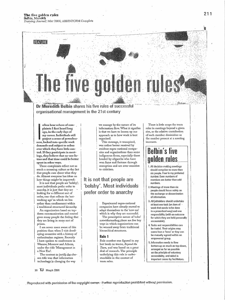 14 The Five Golden Rules | PDF