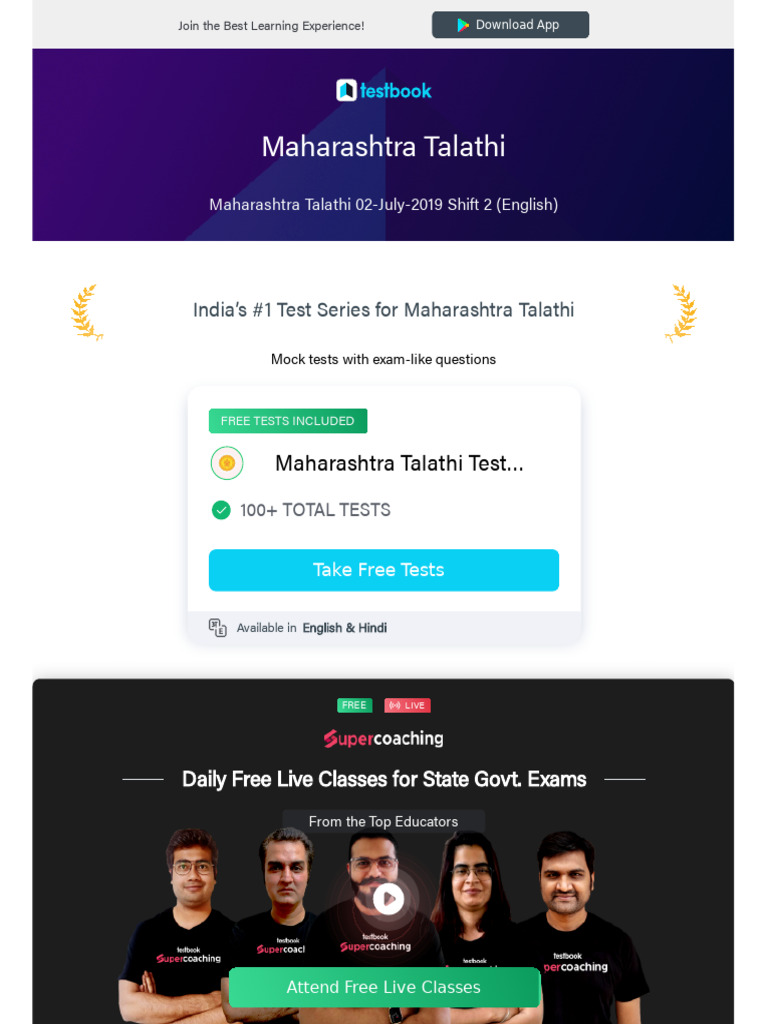 Maharashtra Talathi 02 July 2019 Shift 2 English F83eb6c6 | PDF