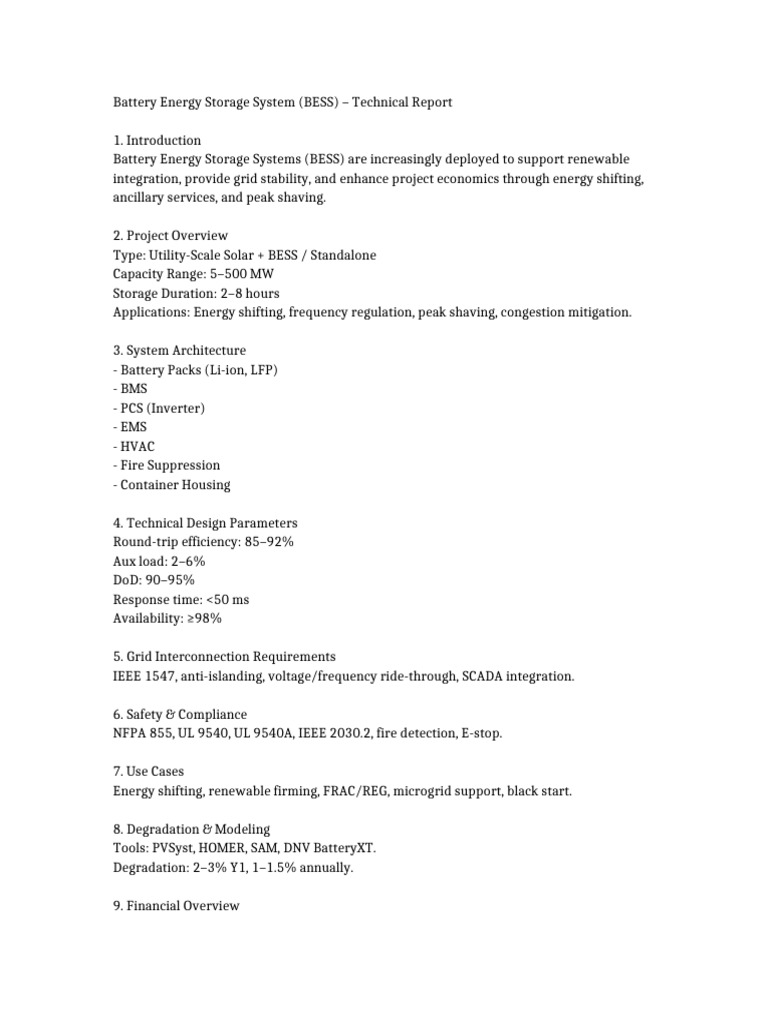 BESS Report | PDF