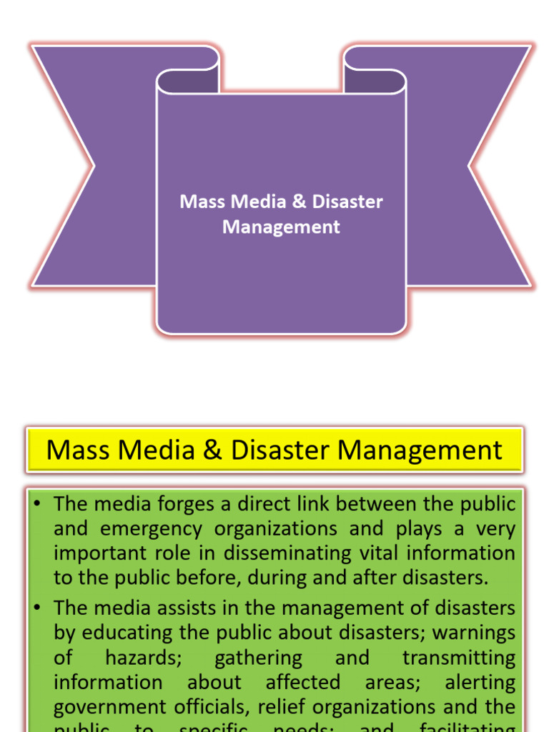 Mass Media and Disaster Management | PDF | Emergency Management ...