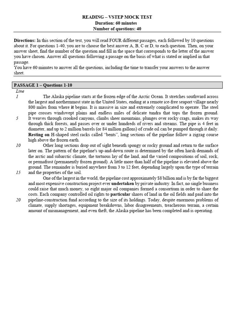 VSTEP Reading Mock Test Overview | PDF | Sign Language | Impact Crater