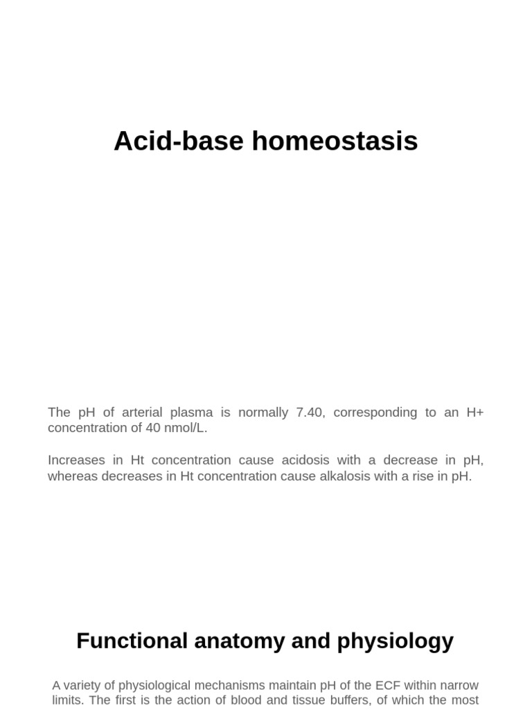 Acid Base Homeostasis | PDF