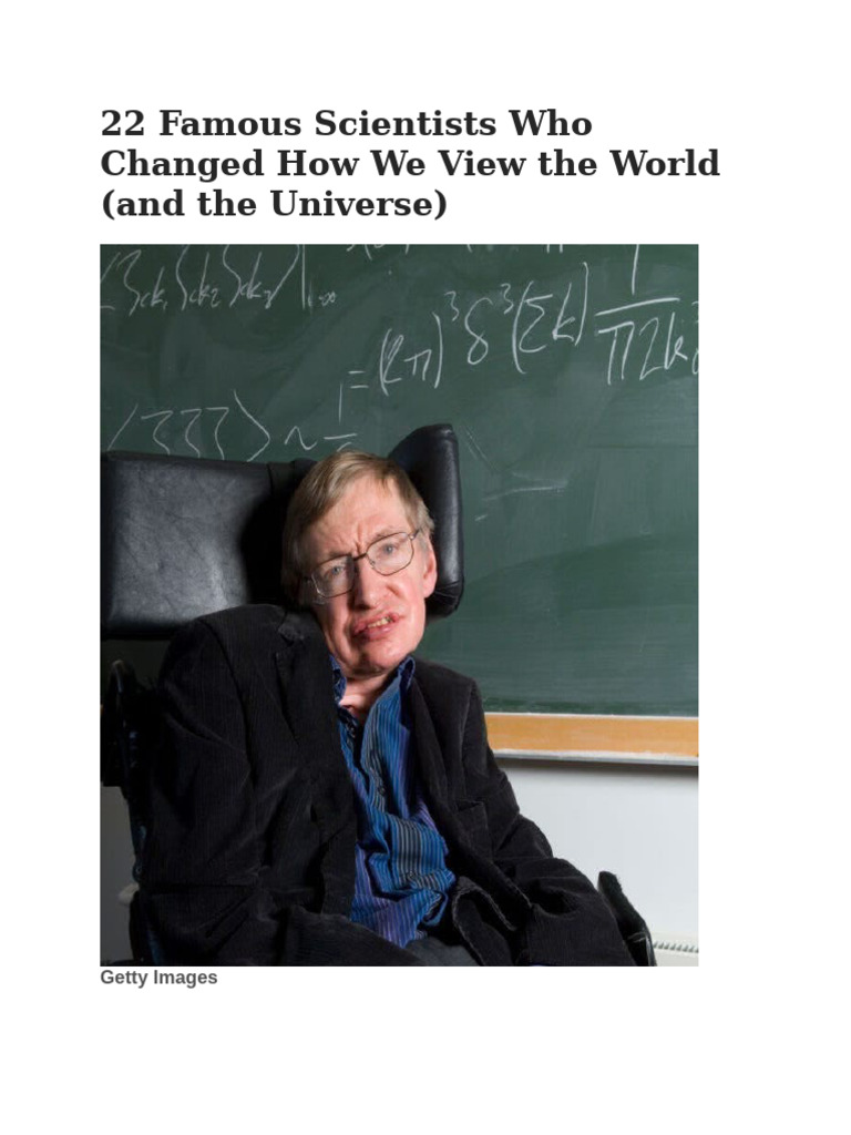 22 Famous Scientists Who Changed How We View The World | PDF | Niels ...
