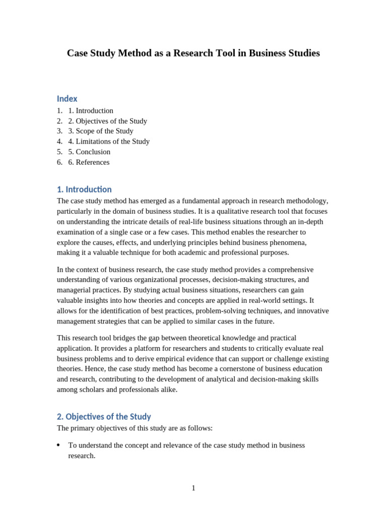 Case Study Method in Business Research | PDF | Methodology | Case Study