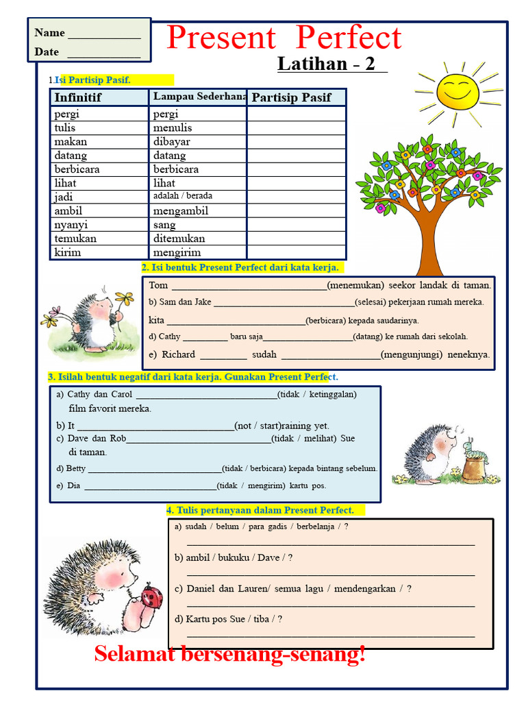 Latihan Present Perfect Bahasa Inggris | PDF