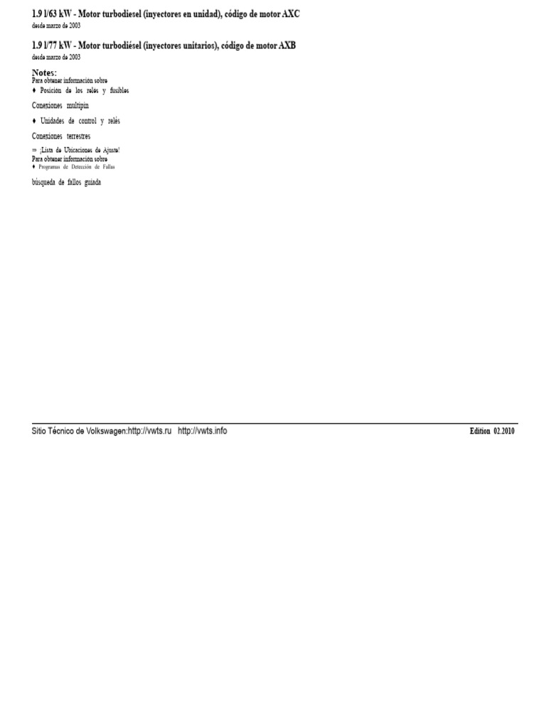 vw-t5-2003-diagramas-de-conexiones-axb.pdf | PDF | Motor de combustión interna | Ingeniería mecánica