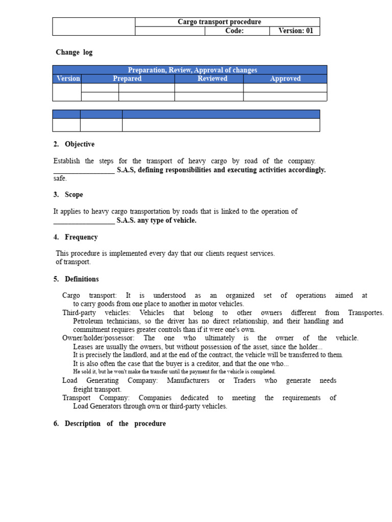 Heavy Cargo Transport Procedure | PDF | Transport | Cargo