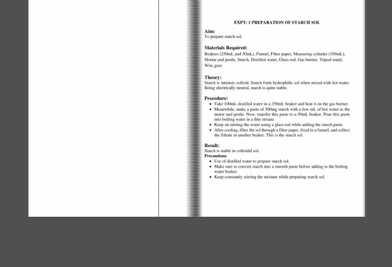 XII Chemistry Lab Record For First Term 1 | PDF