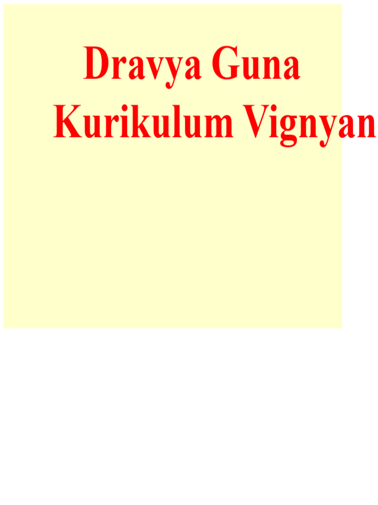 Silabus Dravya Guna Vignyan PPT - ASLI | PDF