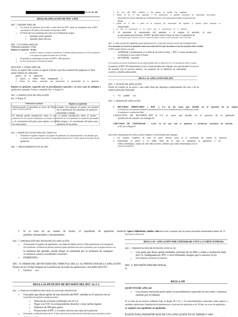 Apelaciones en Procedimientos Especiales | PDF | Apelación | Sentencia ...