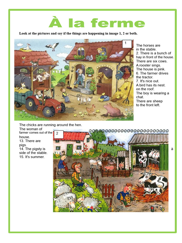 Image Description On The Farm Reading Comprehension Text Questions ...