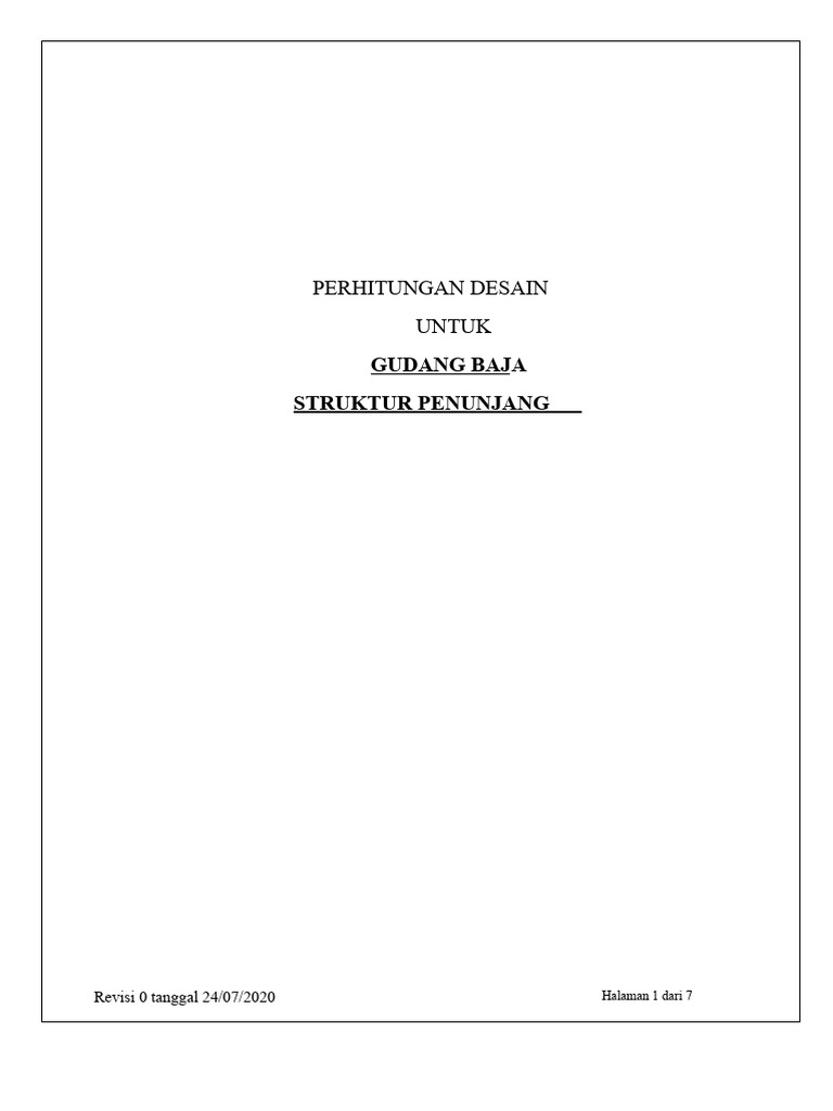 Perhitungan Desain Struktur Gudang Baja | PDF