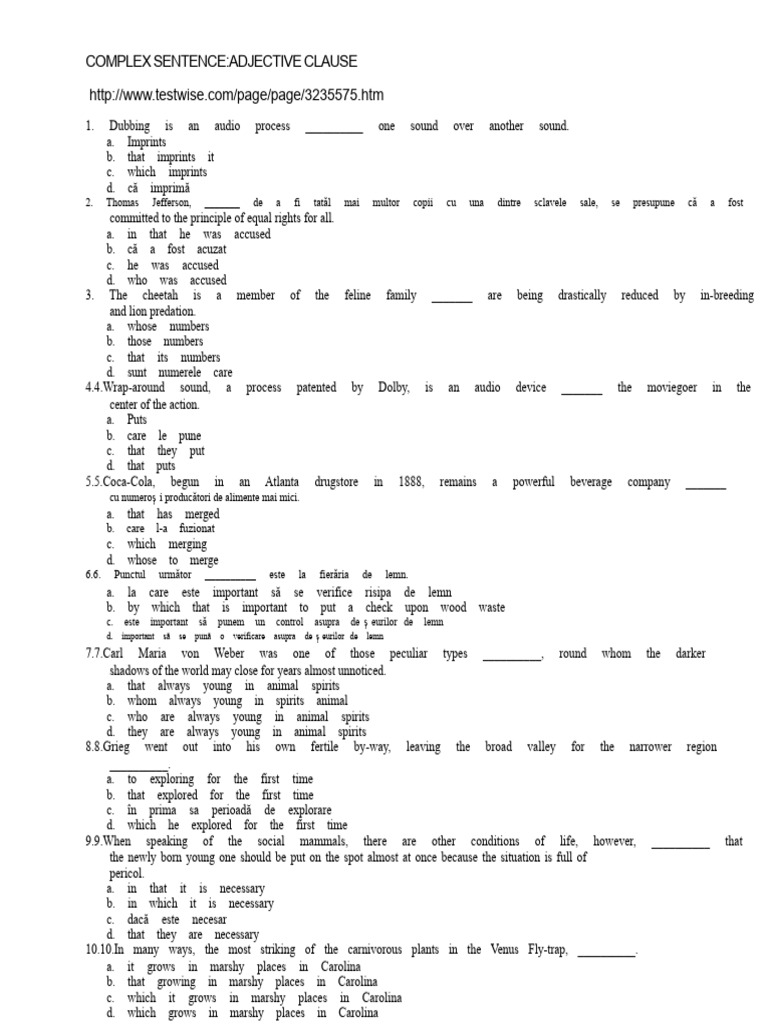 Clauza Adjectivală | PDF | Organisms | Biology