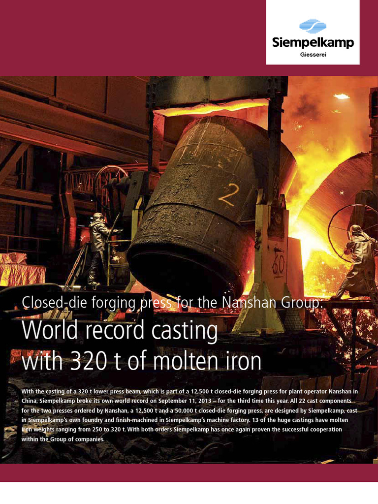 World Record Casting With 320t of Molten Iron en | PDF | Foundry | Casting
