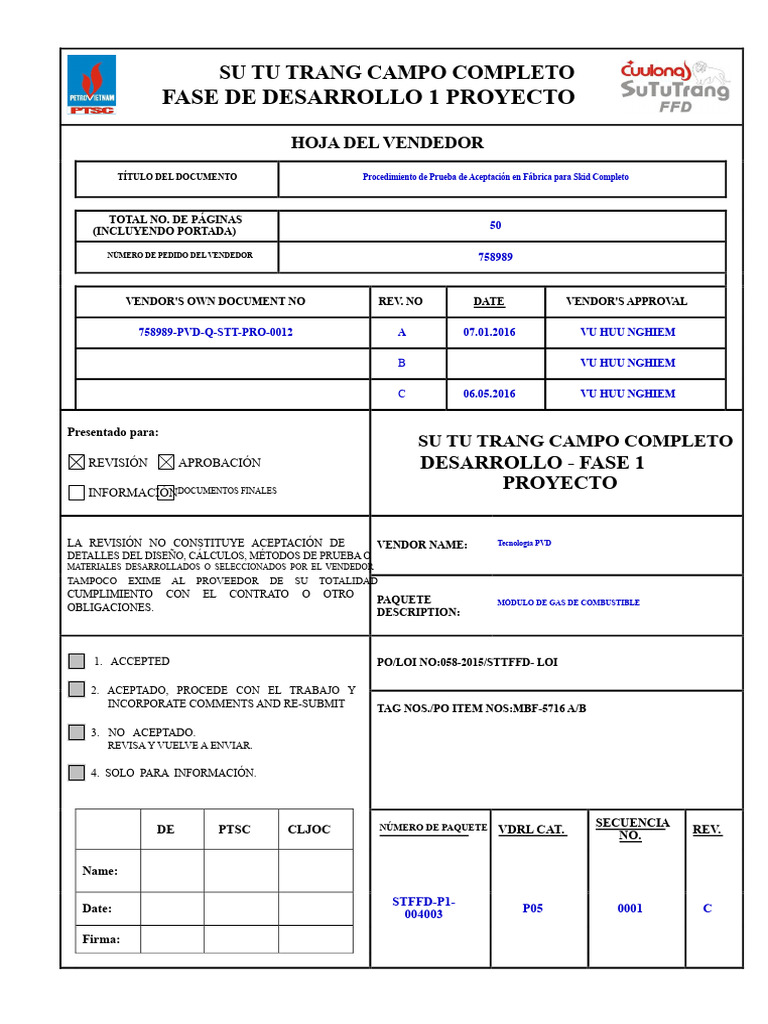 Procedimiento FAT para Skid Completo | PDF | Presión | Calibración