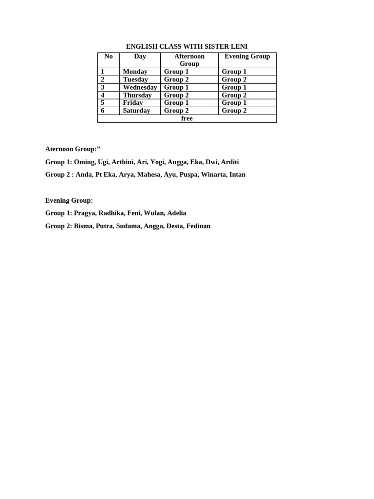 English Class With Sister Leni | PDF