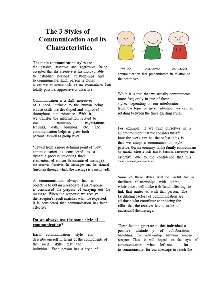 Understanding Communication Styles | PDF | Communication | Nonverbal ...